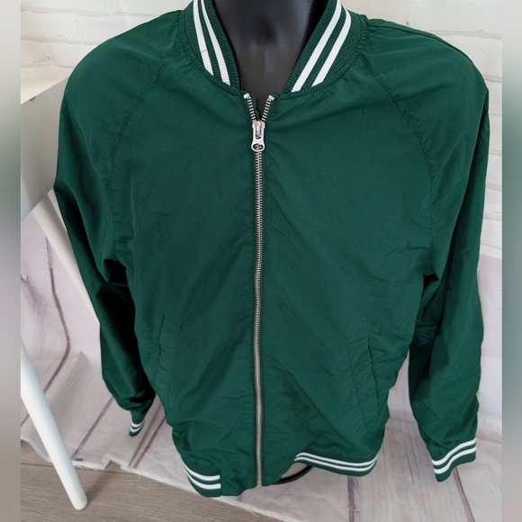 H&M | Jackets & Coats | Hm Green Bomber Jacket | Poshmark